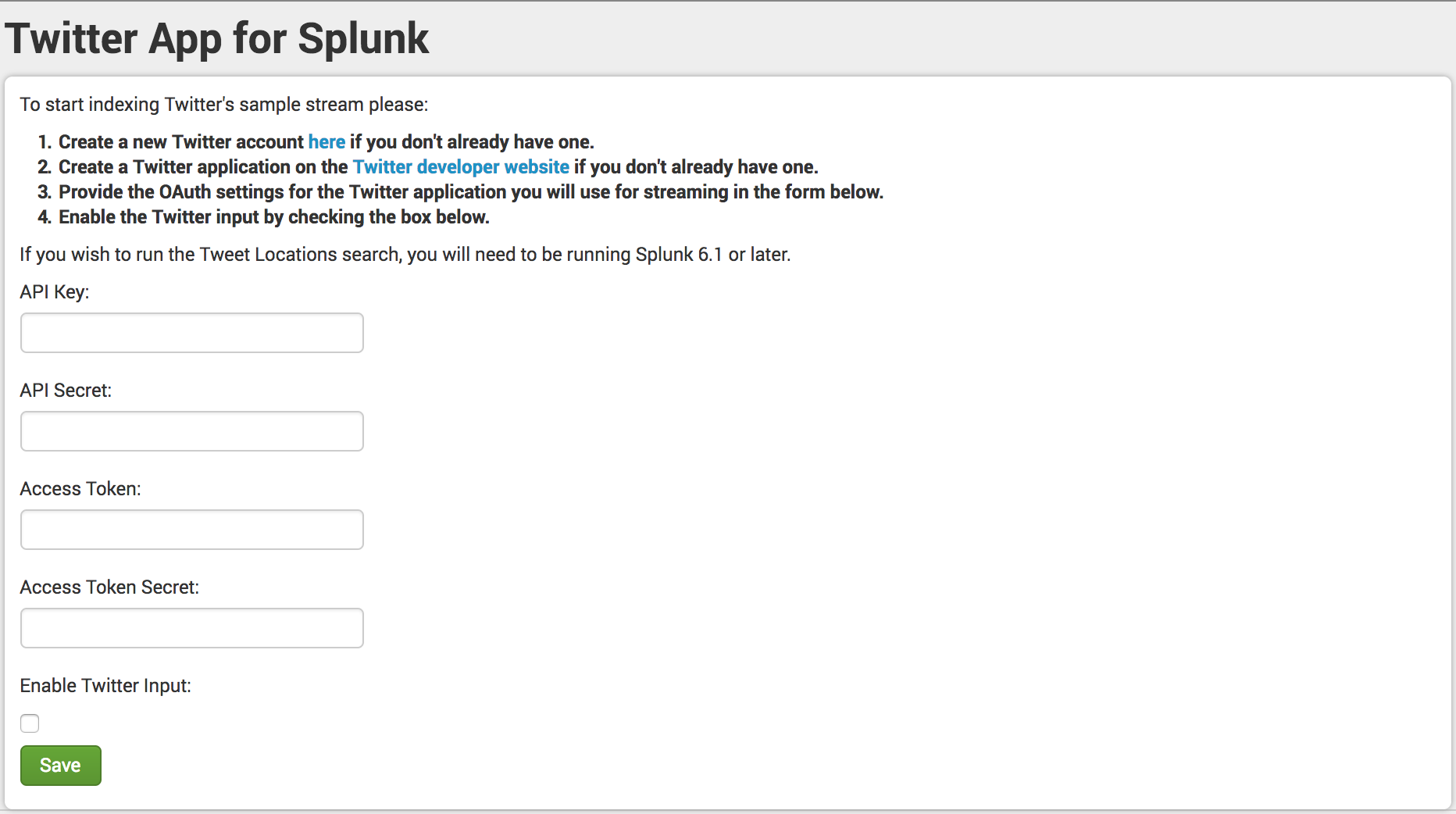 Splunk Setup Tutorial Using Twitter Data Function1